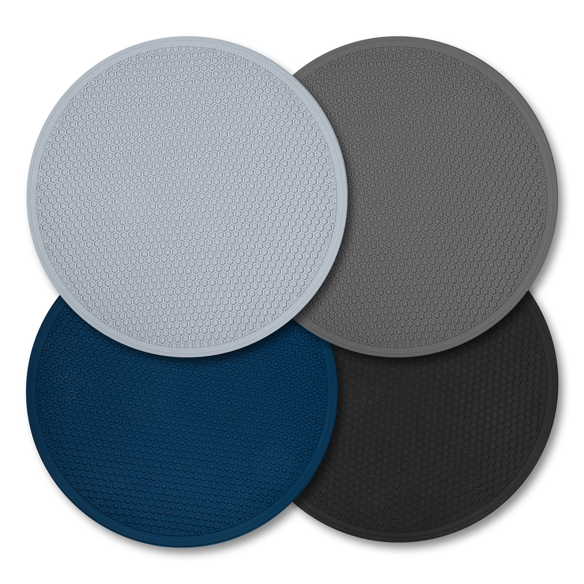 Viwehots Silicone Trivet Mat -Pot Holders-Large Round Trivets for Hot Dishes-Pots & Pans, Dia11.81 Microwave Use Plate Cover Mat, Multifunction Counter Silicone Mats, Durable Kitchen Drying Mat Blue