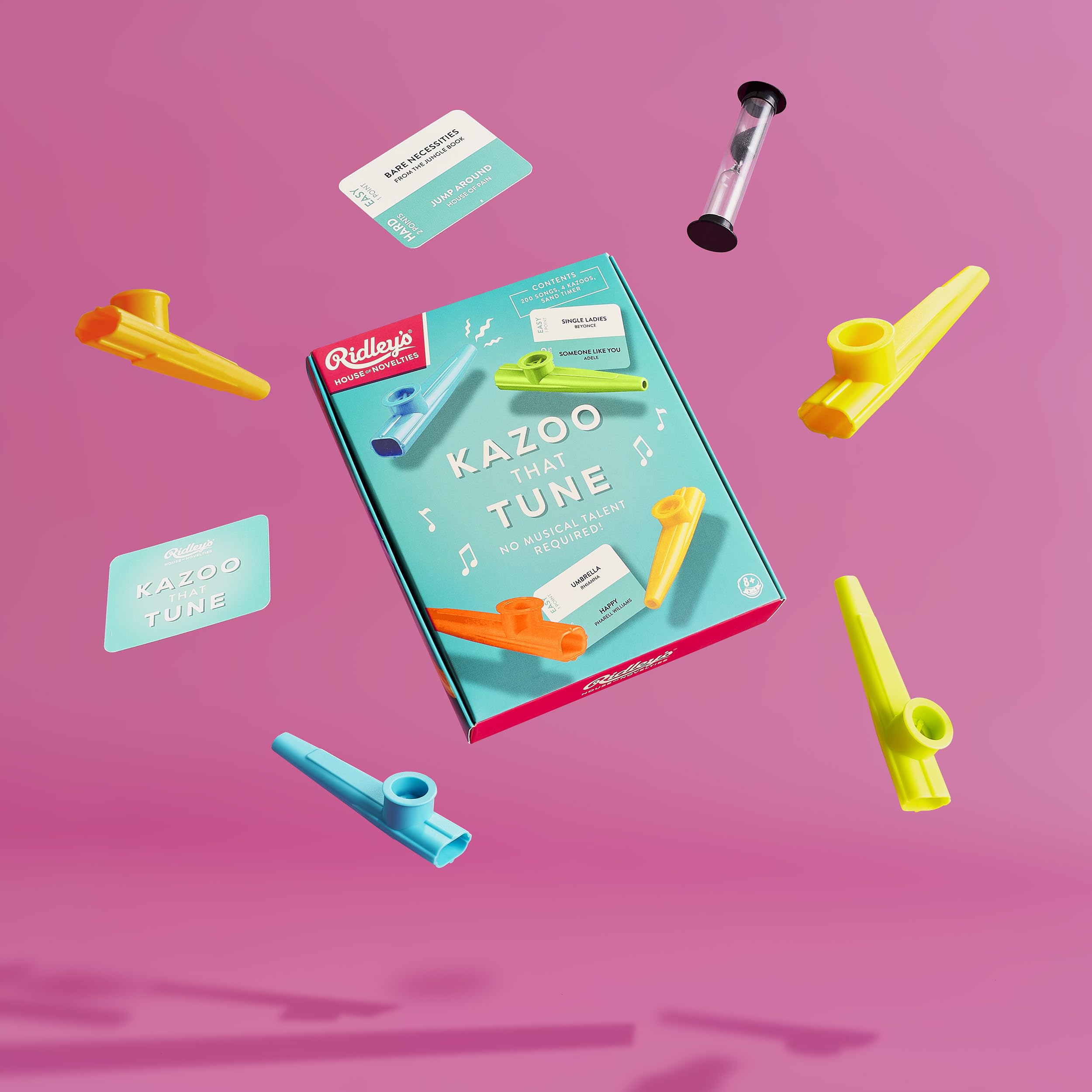 Ridley’s Kazoo That Tune Song Guessing Game – Fun Song Games for Families, Fast-Paced Game for 2-4 Players, Ages 8+ – Includes 4 Kazoos and over 200 Well-Known Tunes
