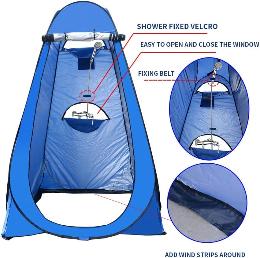 Pop Up Pod Privacy Tent Changing Room Instant Portable Outdoor Shower Tent w/Window Foldable Rain Shelter with Carry Bag for Camping Beach - Easy Set Up Lightweight and Sturdy
