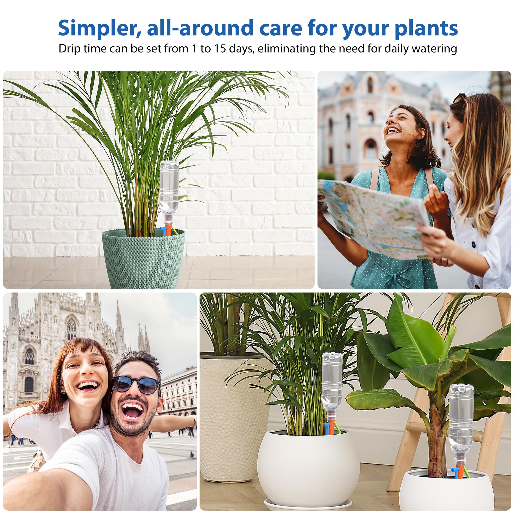 XpenGeny 【New】Plant Self Watering Spikes Devices, Automatic Plant Drip Irrigation System with Slow Release Control Valve Switch,Adjustable Plants Waterer Devices (12, Yellow + Green)