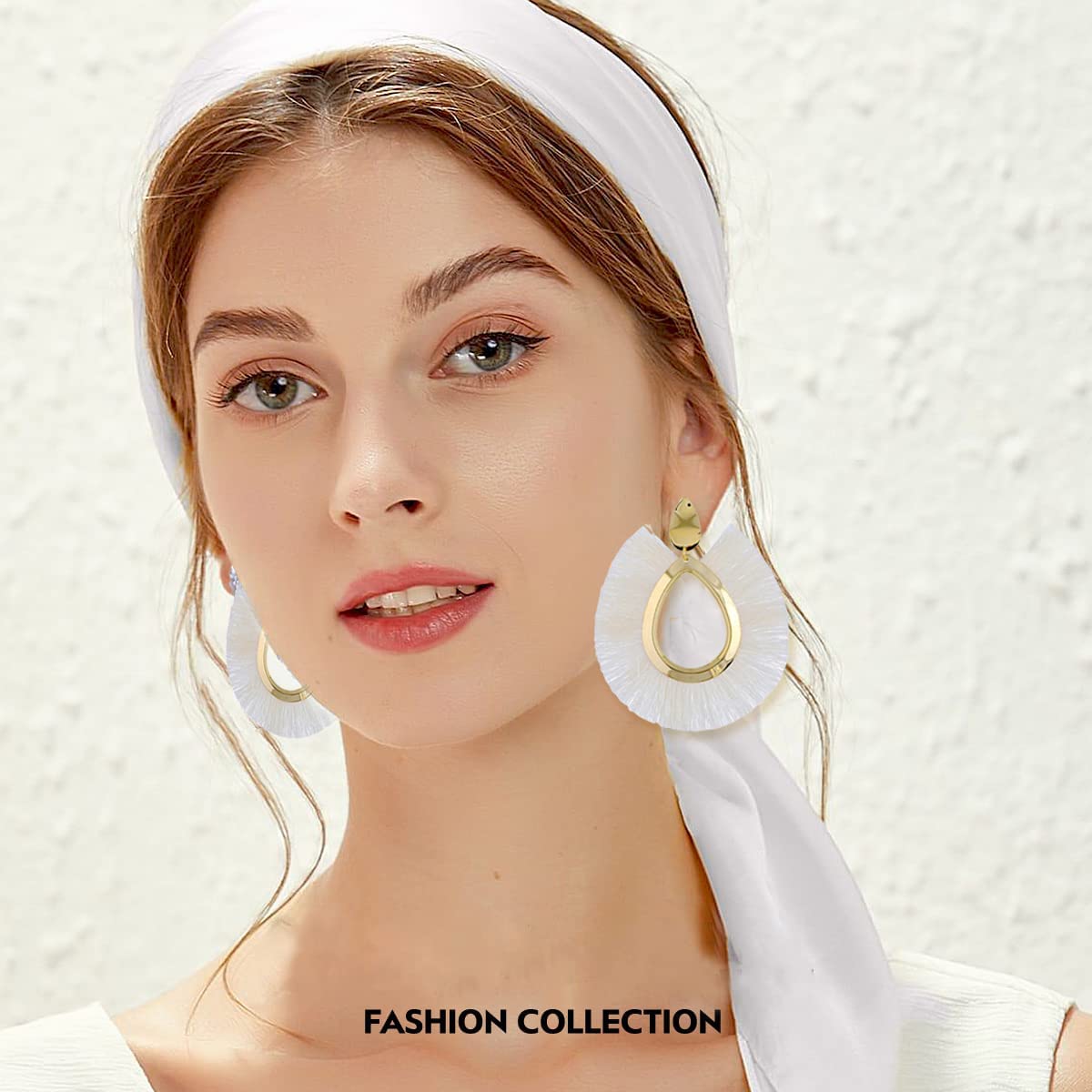 TINNYFY 12 Pairs Boho Statement Earrings Tassel Earrings Hoop Dangle Earrings Long Earrings for Women/Girl (B)