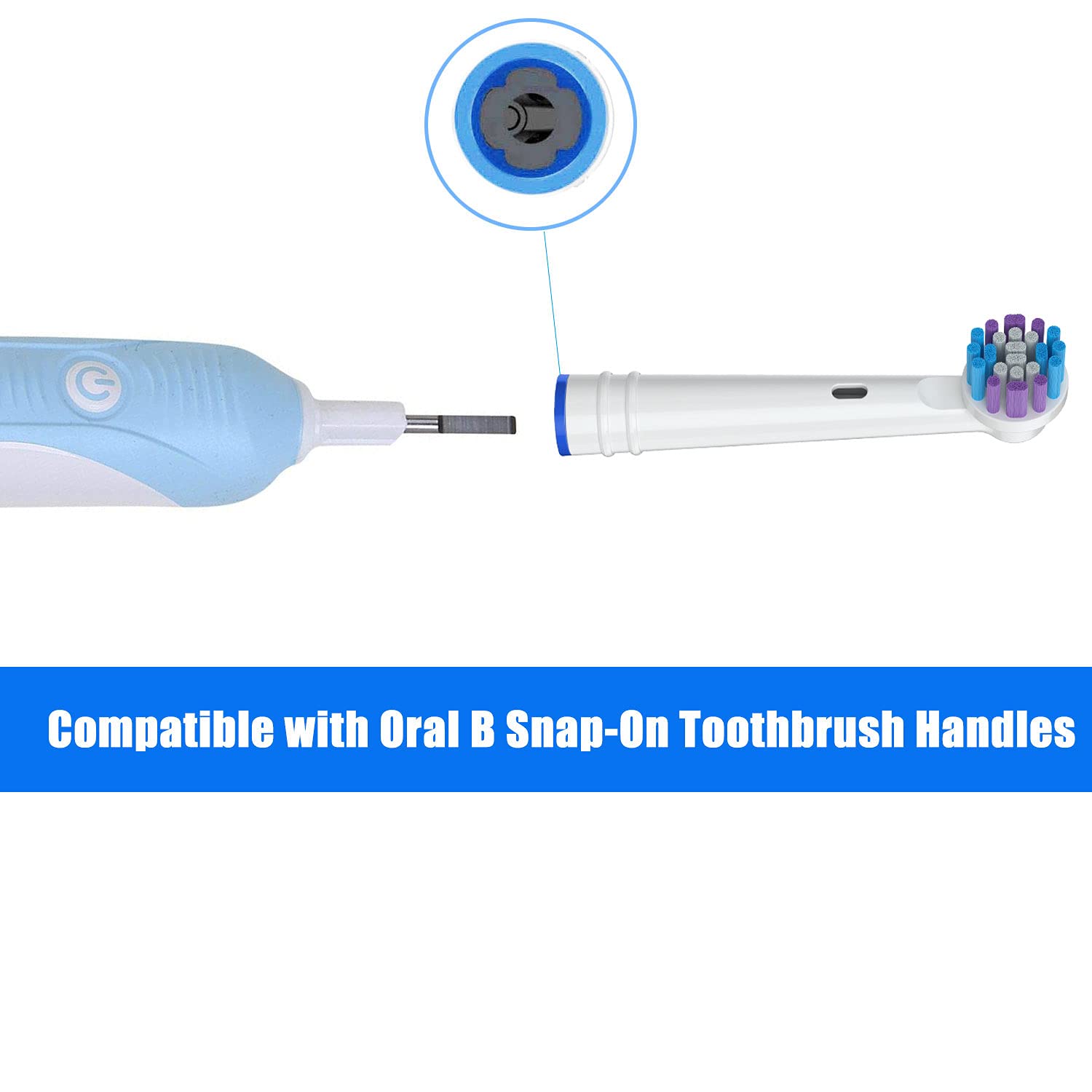 Replacement Toothbrush Heads for Oral-B, 4 Pack Replacement Heads Compatible with Oral B Braun Electric Toothbrush (4 Pack) (White, 1 Count (Pack of 4))