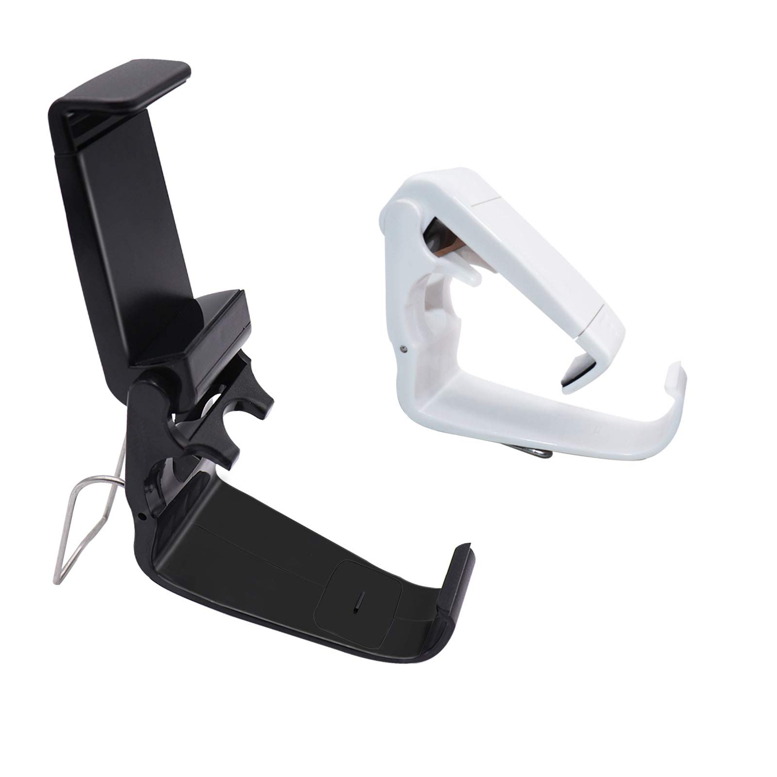 RALAN 2 Pack Foldable Mobile Phone Holder for Game Controller, Phone Clip Holder Game Clamp Mount Clamp for Xbox, Android, Cellphone Clamps Compatible with Xbox One/S (Black & White)