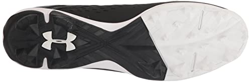Under Armour Men's Leadoff Low Rubber Molded Baseball Cleat, (001) Black/Black/White, 7