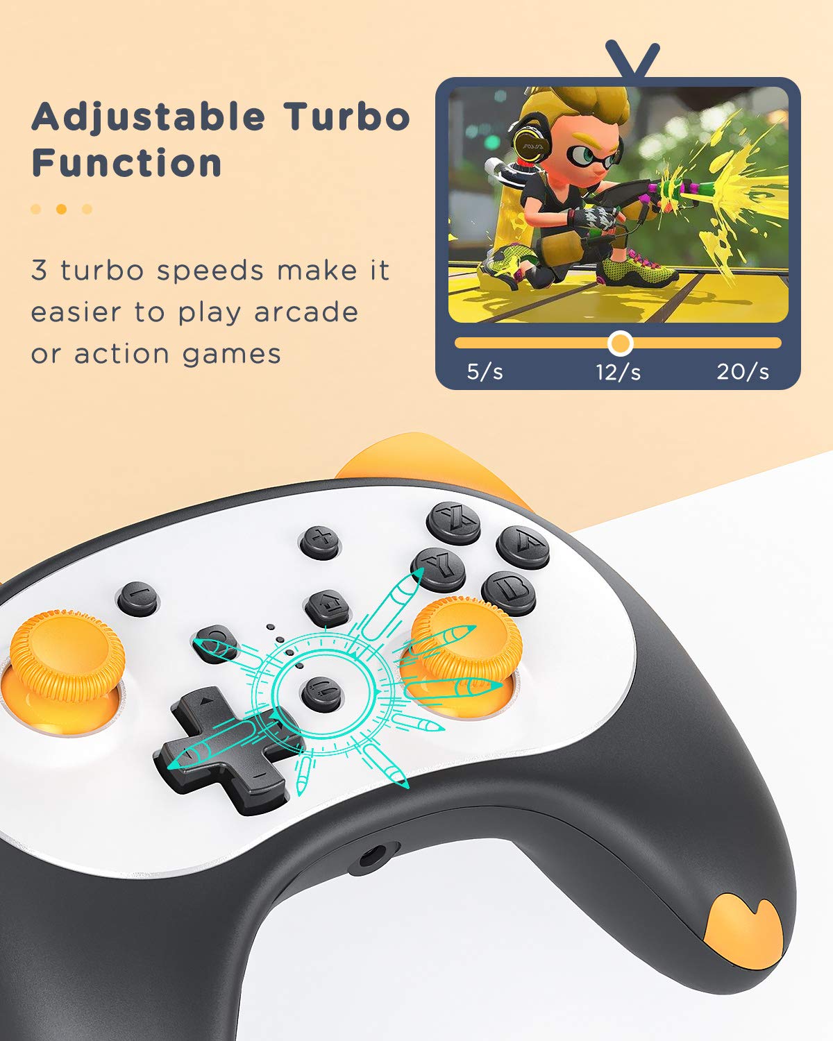 Vivefox Switch Lite Controller, Wireless Pro Controller for Switch Switch Lite Cartoon Kitten Switch Gamepad Supports Wake-up, Turbo, Gyro Axis, Dual Shock and Audio Jack Blathers