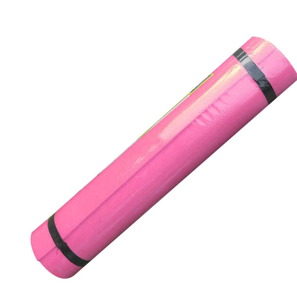 Zerlibeaful EVA Thick Durable Yoga Mat Non-Slip Exercise Fitness Pad Mat PP Yoga Accessories (Pink, One Size)