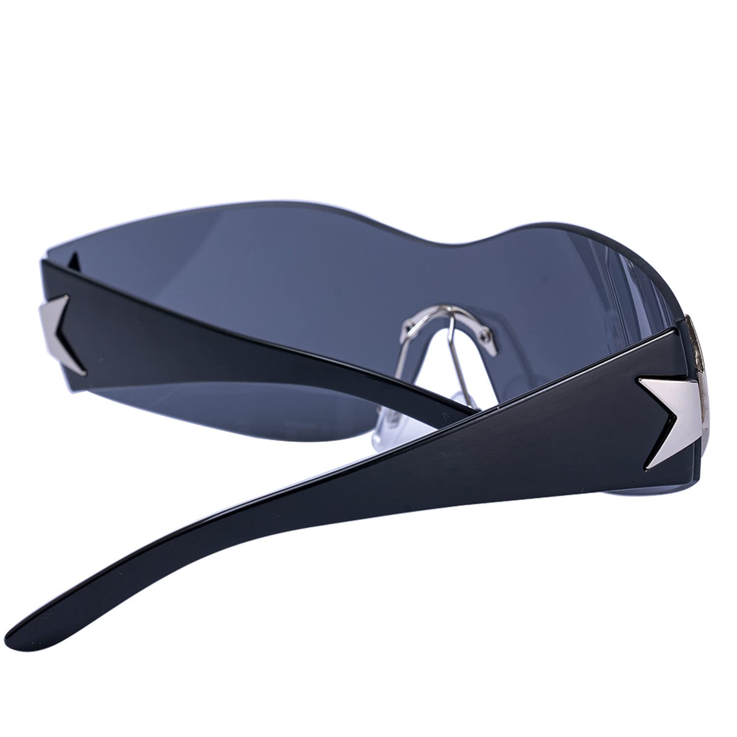 ZEWEI Rimless Y2K Sunglasses for Women, Fashion Shield Wrap Around Sunglasses Men Frameless Gradient Lens Sun Glasses Eyewear