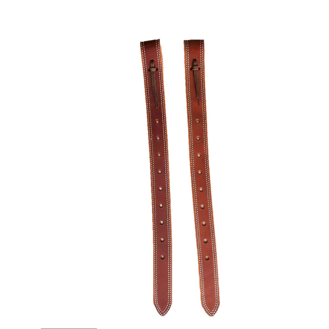 Saddles & Such Harness Leather Rear Flank Billet Set Double Stitched Brown Color
