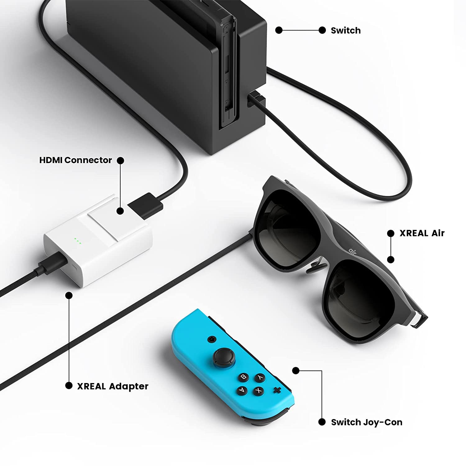 XREAL Air Adapter, Formerly Nreal, Connects to iPhone via Lightning to HDMI Adapter, Compatible with Nintendo Switch, PlayStation 4Slim/5 and Xbox Series X/S.