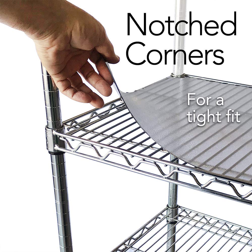 Resilia Shelf Liner Set for Wire Shelving Units β 5 Pack, 18 Inches x 36 Inches, Clear Vinyl, Heavy Duty, Made in The USA, for Kitchen, Bathroom, Garage Storage
