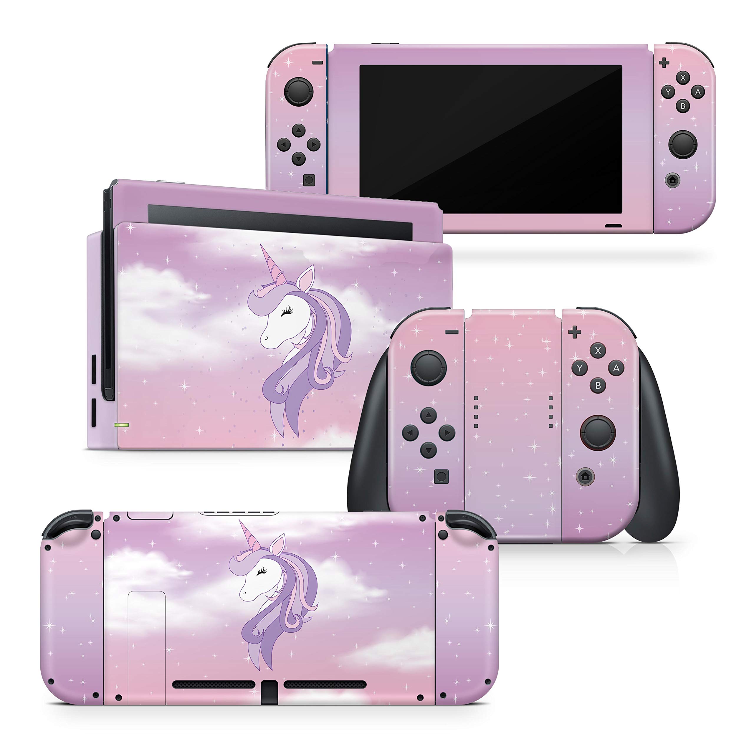 Tacky design Pink Unicorn Skin Compatible with Nintendo Switch, Vinyl 3m Sticker Switch, Full wrap Cover