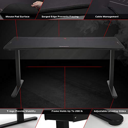 RESPAWN RSP-1063 Table Mouse Pad, Gaming Computer Desk, 63 in, Black