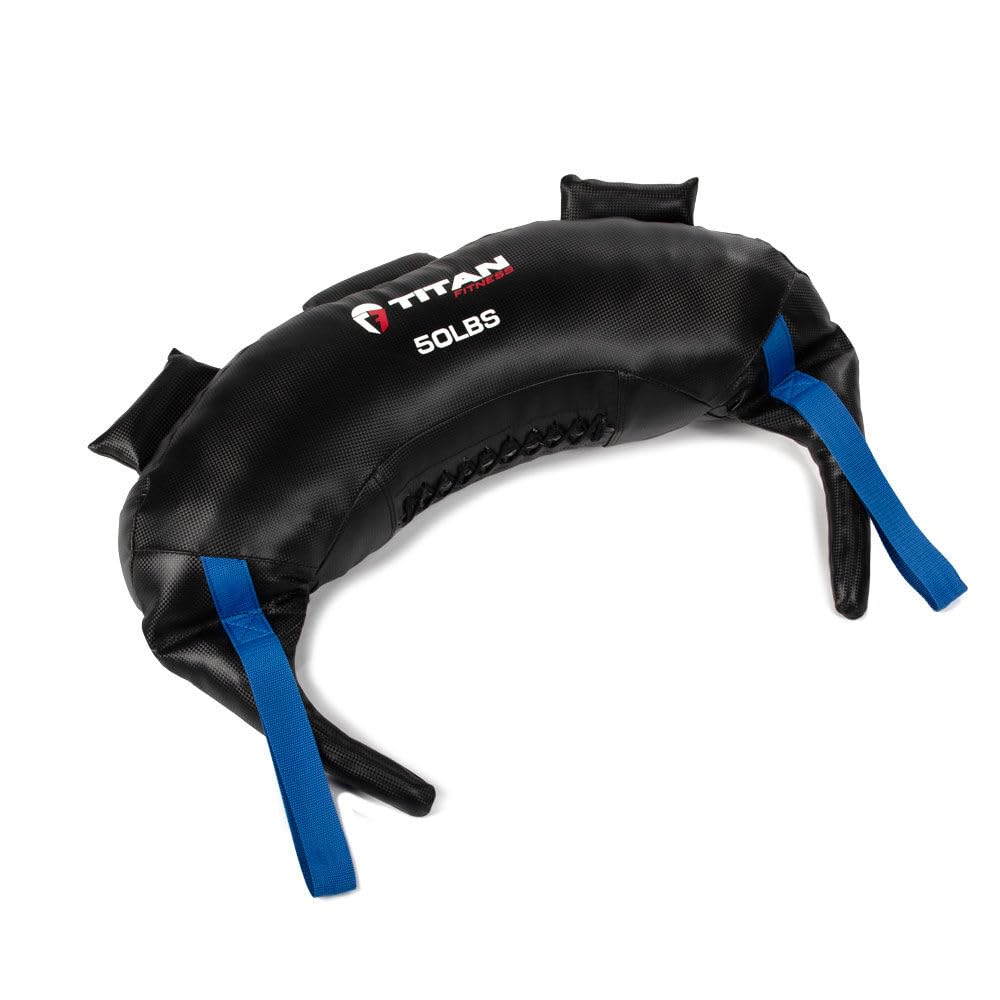 Titan Fitness 50 LB Functional Training Swing Bag, PU Material Bulgarian Power Sand Bag, Multiple Grips for Squats, Lunges, Throws, and More