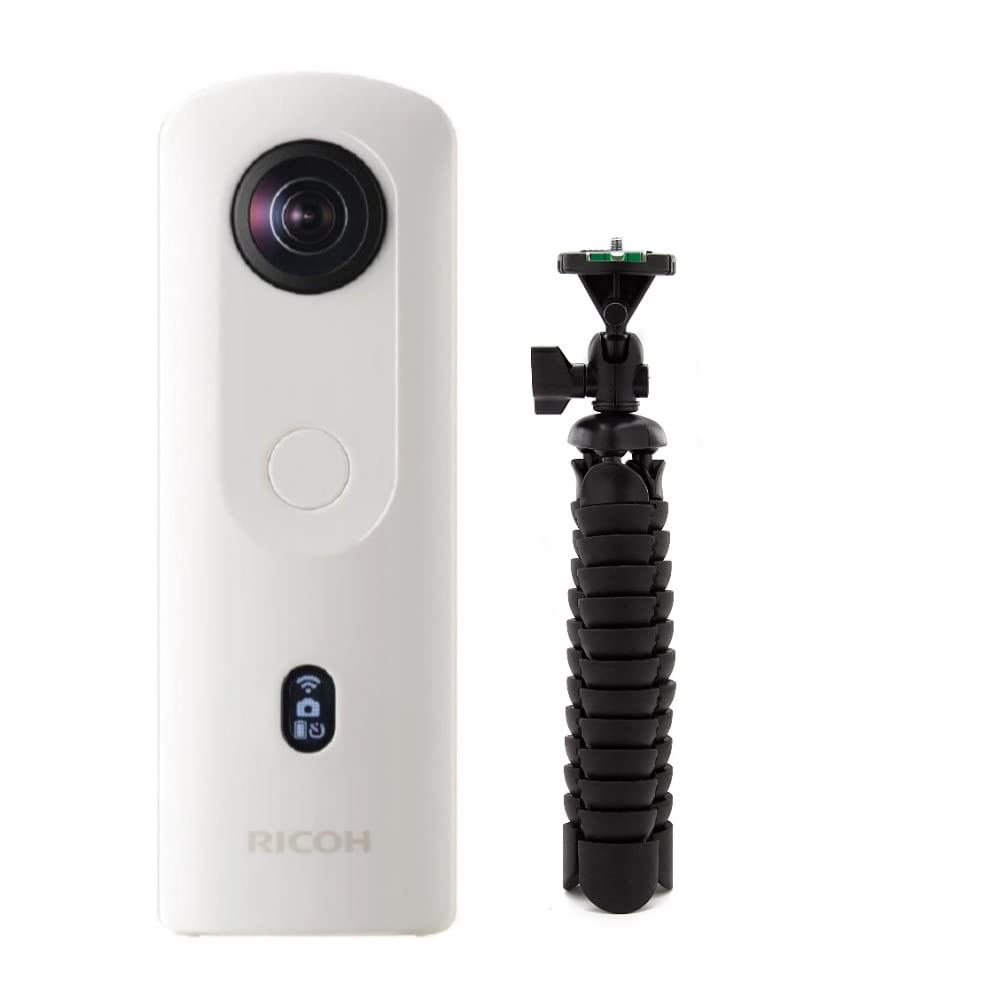 Ricoh Theta SC2 360-Degree 4K Spherical VR Camera (Blue) Bundle with Flexible 10-Inch Spider Tripod (2 Items)