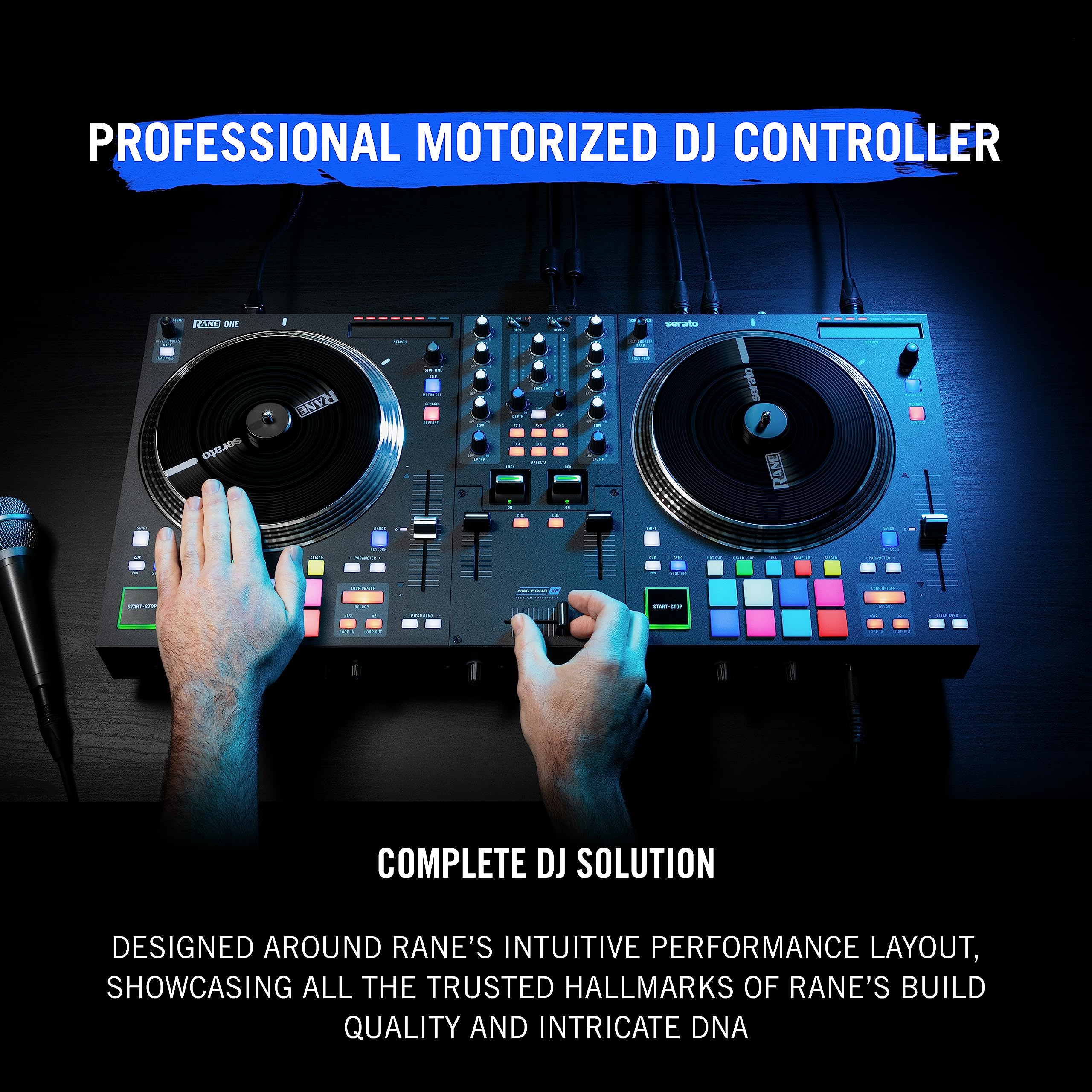 RANE ONE - Complete DJ Set and DJ Controller for Serato DJ with Integrated DJ Mixer, Motorized Platters and Serato DJ Pro Included