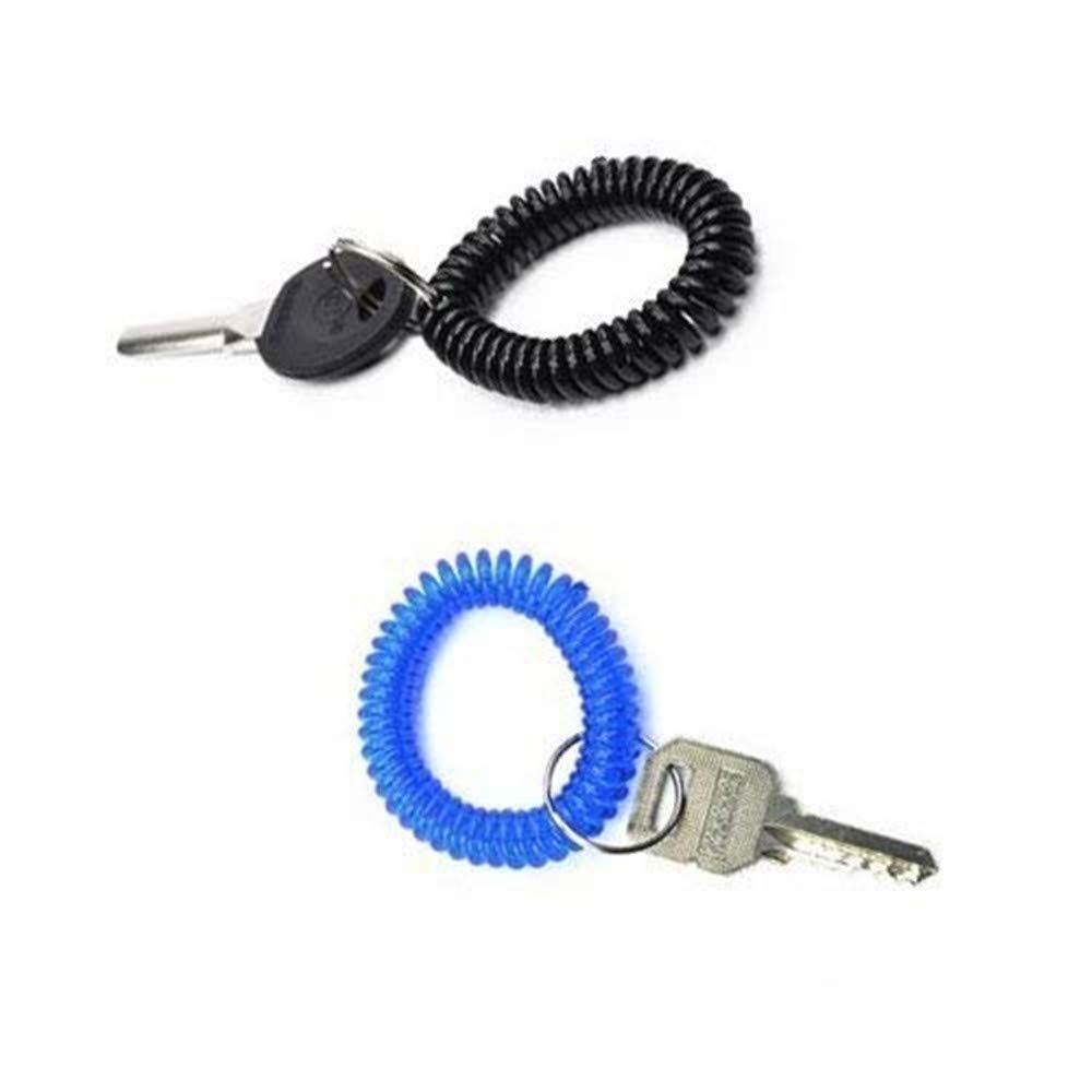 sansheng Pack of 70 Wrist Coil Keychain,Wrist Coil Key Ring,Stretchable Coil Keychain Bracelet,Plastic Coil Wrist Keychains(7 Colours)