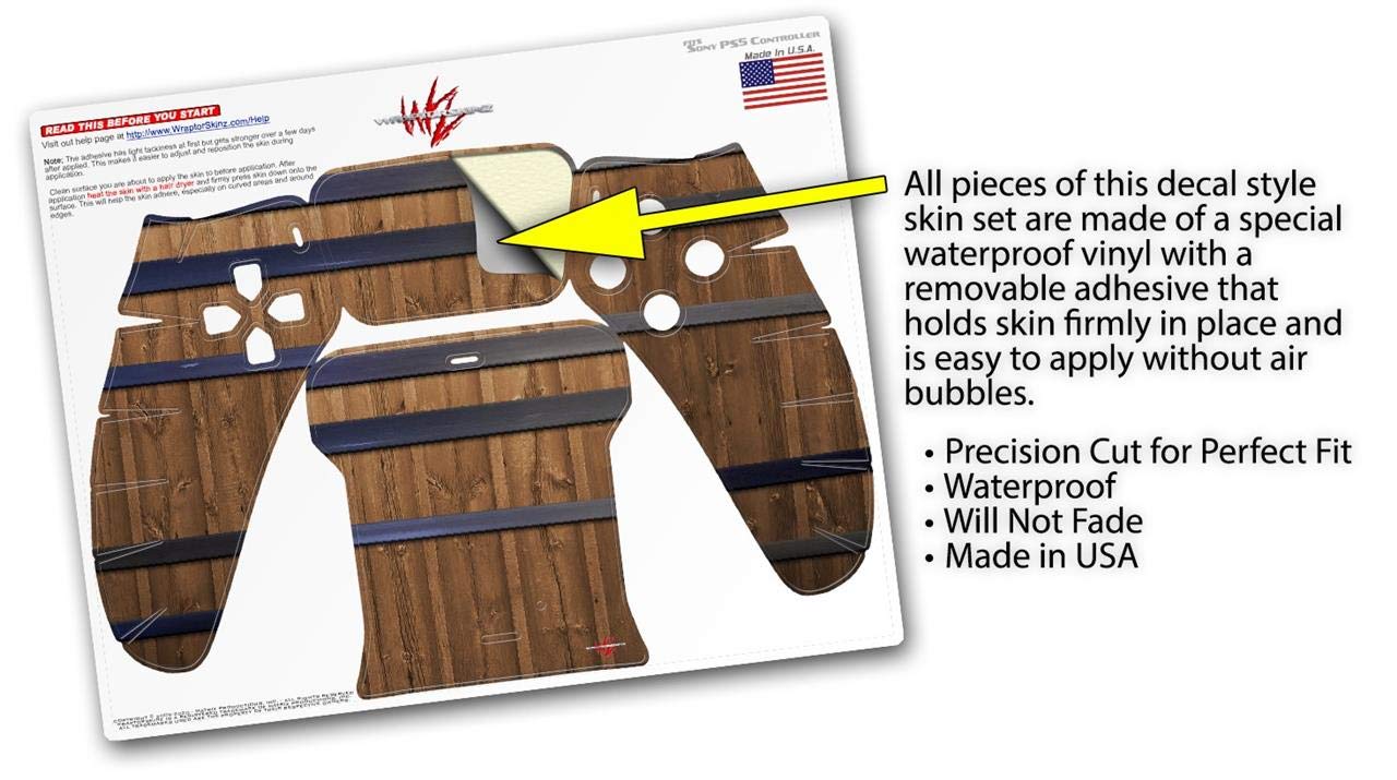 WraptorSkinz Skin Wrap compatible with Sony PS5 DualSense Controller Wooden Barrel (CONTROLLER NOT INCLUDED)