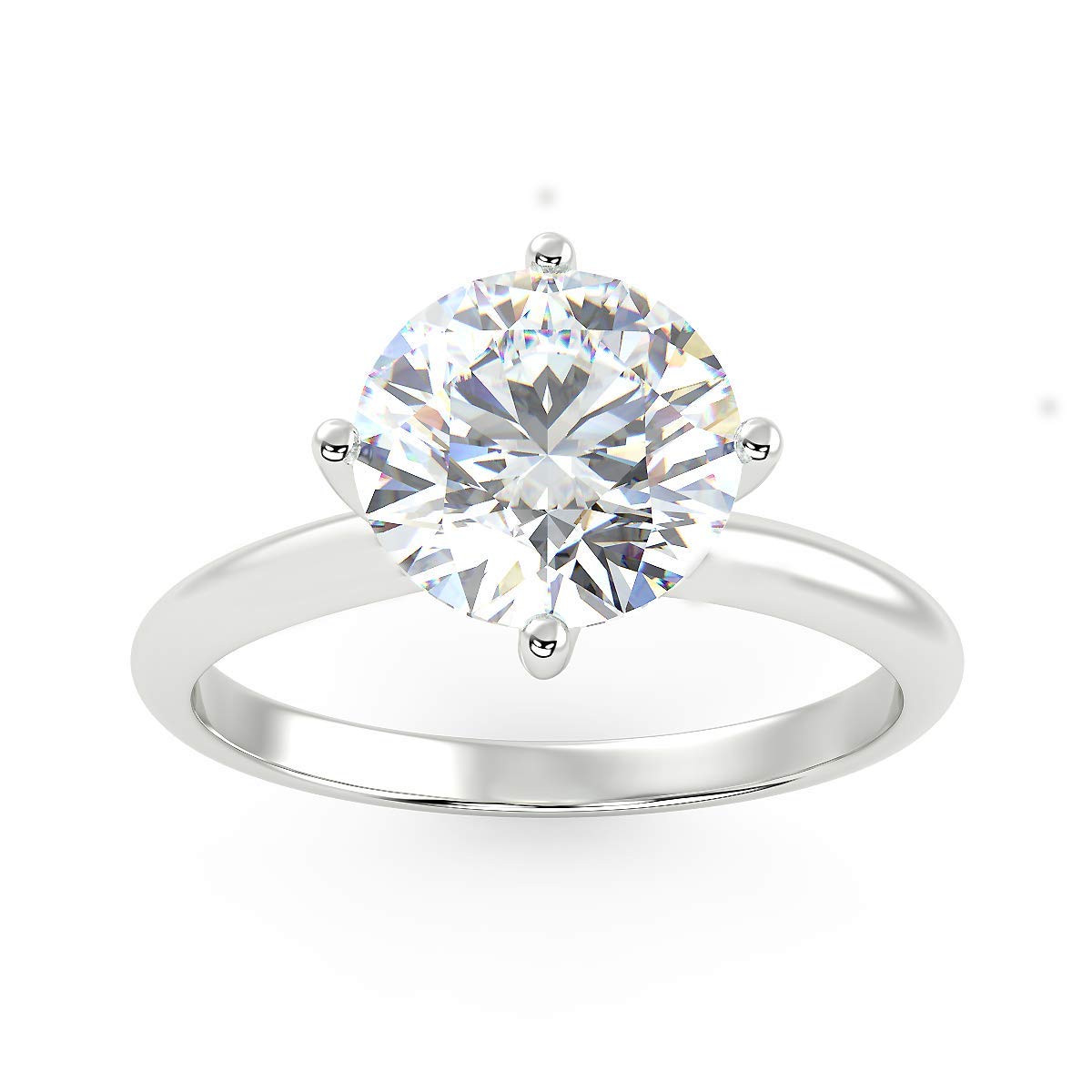 San Moissan Moissanite Engagement Ring with Twisted Shank 1.30ct (7.0mm) G-H Solitaire in .925 Sterling Silver for Women (6.5)