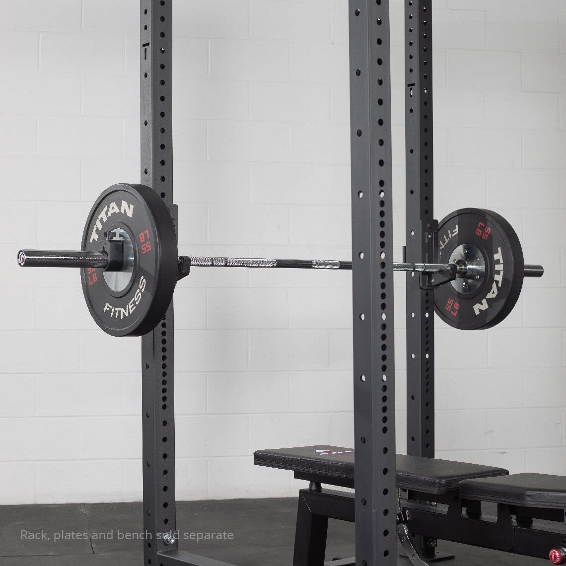 Titan Fitness Olympic Bar, Bench Press Barbell, Chrome, 700 lb. Capacity, 84 in.