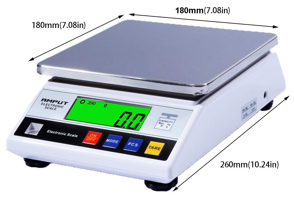 RESHY High Precision 10kg x 0.1g Lab Scale Digital Kitchen Scale Large Food Gram Scale Industrial Counting Scale Jewery Scientific Scale,for Laboratory,Cooking, Baking, Weight Loss,CE Certified