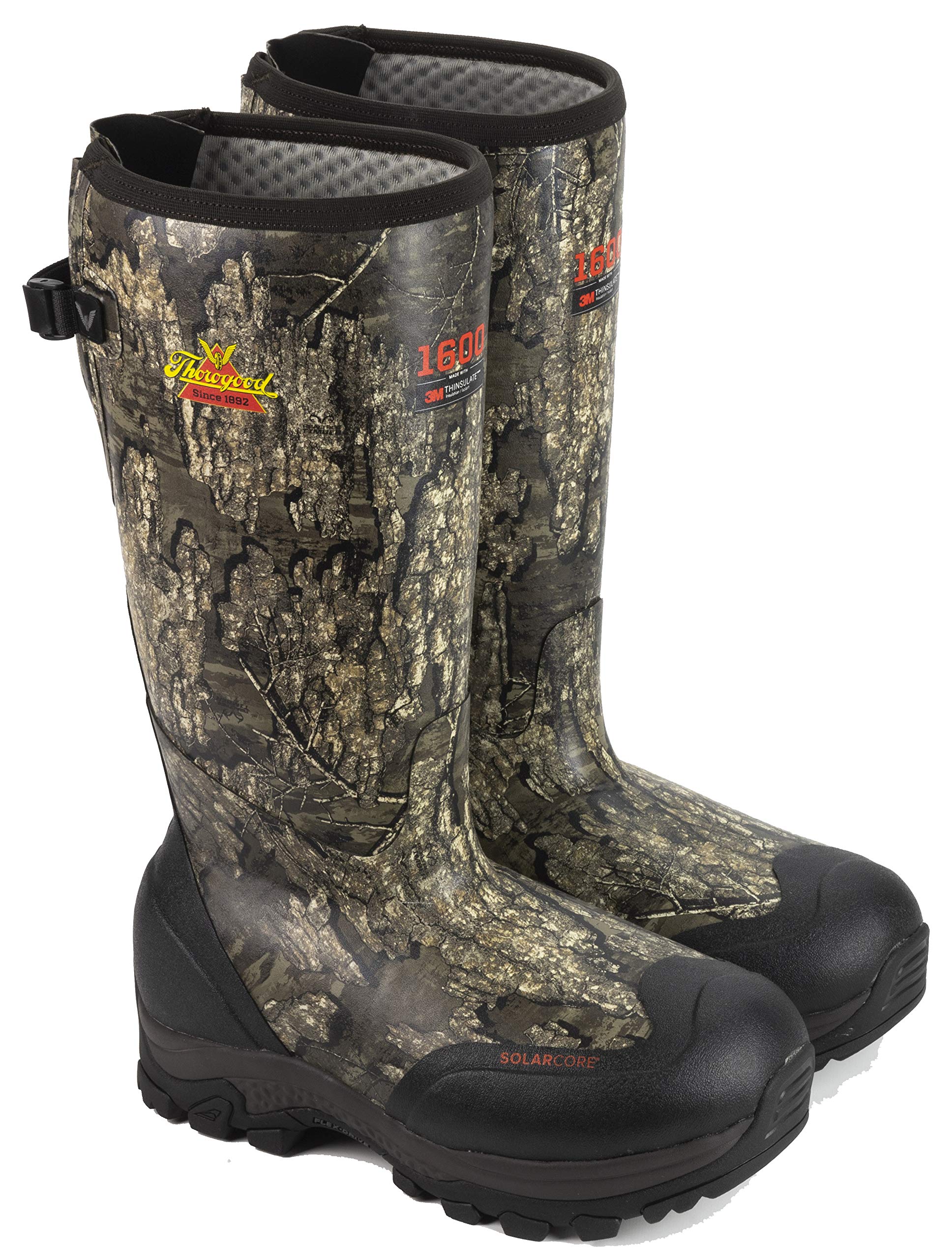 Thorogood Infinity FD 17” Waterproof Insulated Hunting Boots for Men - Realtree Timber Camo Neoprene with 1600g Thinsulate and Self-Cleaning Traction Outsole, Camo - 8 M US