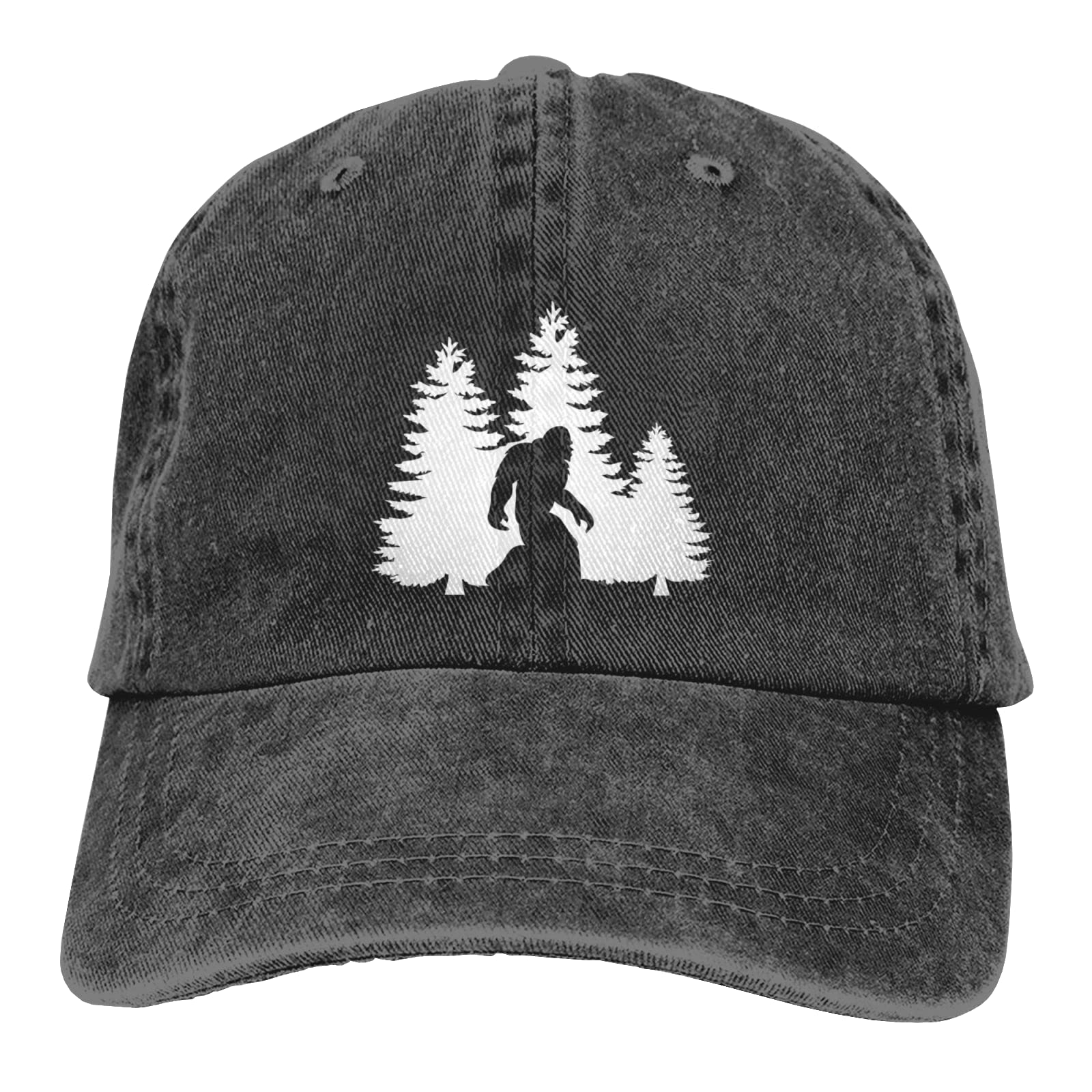 Yipaidel Women‘s Trees Forest Distressed Hat, Adjustable Vintage Washed Baseball Cap for Aunt and Mom Black