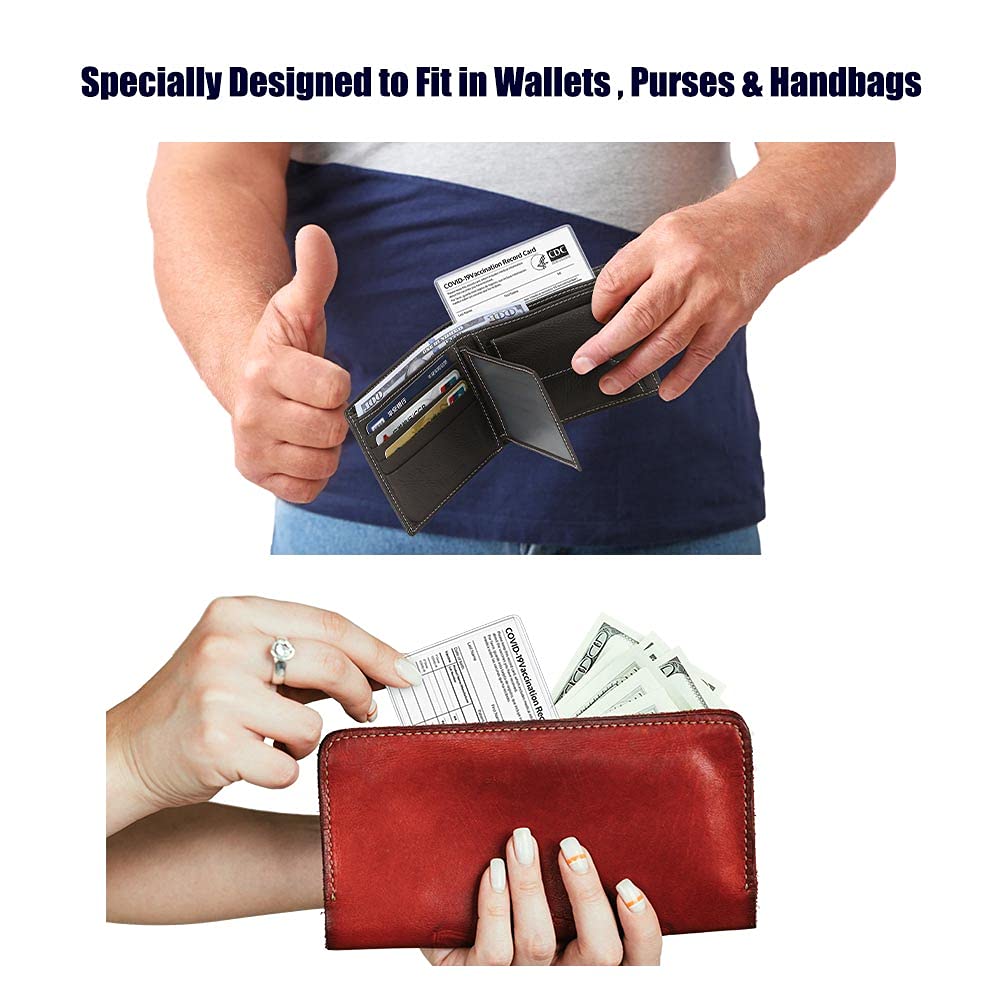 Vaccination Card Protector Sleeves for 4"x3"Card, fit in Wallets and Purses, 6 Pack