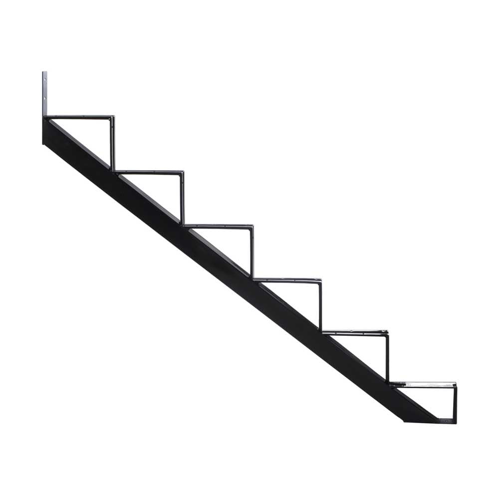 Pylex 13906 6 Steps Steel Stair Stringers, Black