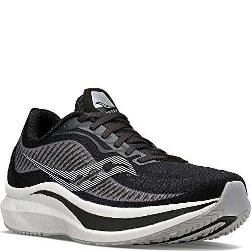 Saucony Women's Endorphin Speed 2 Running Shoe, BLACK/SHADOW, 8