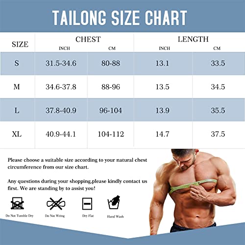 TAILONG Men Hide Gynecomastia Chest Vest Chest Binder Compression Slimming Undershirt Male Corset Tank Tops White