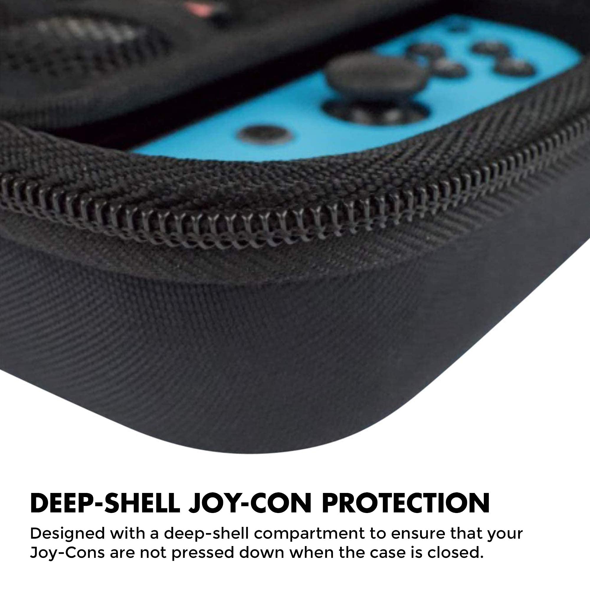 TakeCase Carrying Case for Nintendo Switch and New OLED - Protective Hard Case Includes Pouch That Fits Adapter/Charger, Accessories and 19 Games Storage - Perfect for Travel - Black