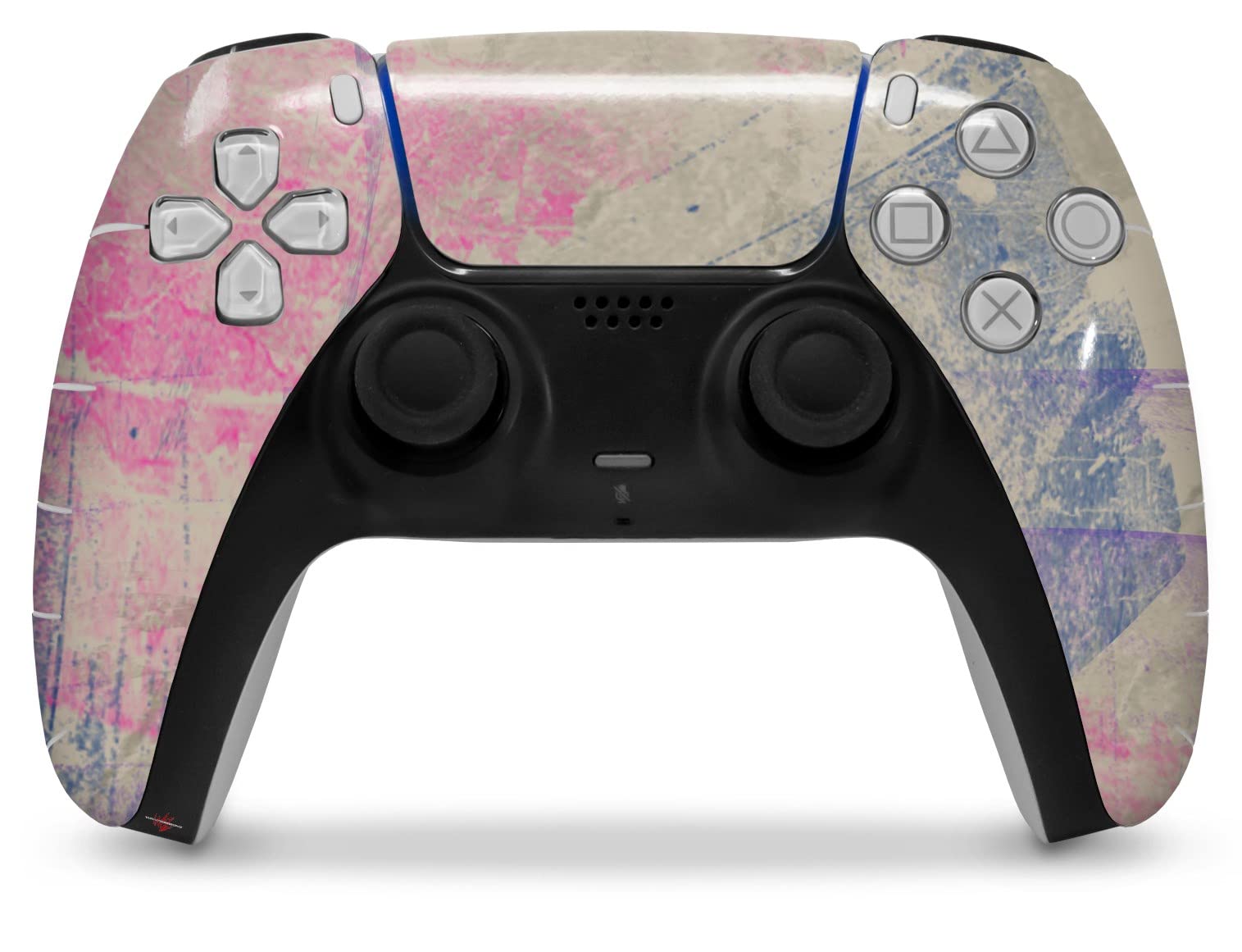 WraptorSkinz Skin Wrap compatible with Sony PS5 DualSense Controller Pastel Abstract Pink and Blue (CONTROLLER NOT INCLUDED)