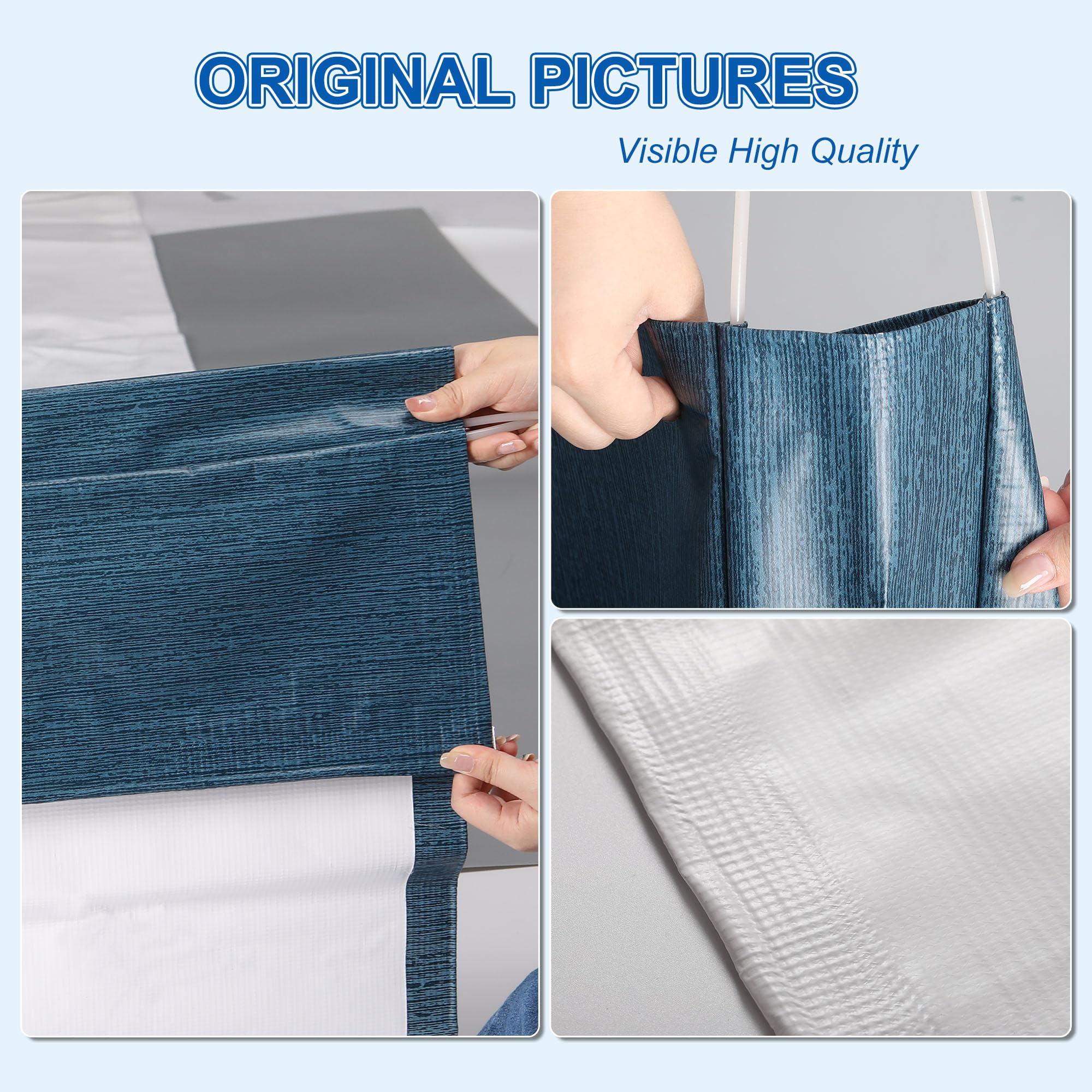Rengue RV Awning Fabric Replacement 16 FT Vinyl Camper Awning 19oz Heavy Duty Universal RV Canopy Trailer Awnings with Pull Strap and 6 Hooks, Gradient Blue