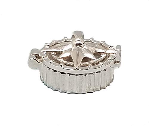 Stanley London Sterling Silver Compass Rose Locket with Working Compass (Locket With Chain No Personalization)
