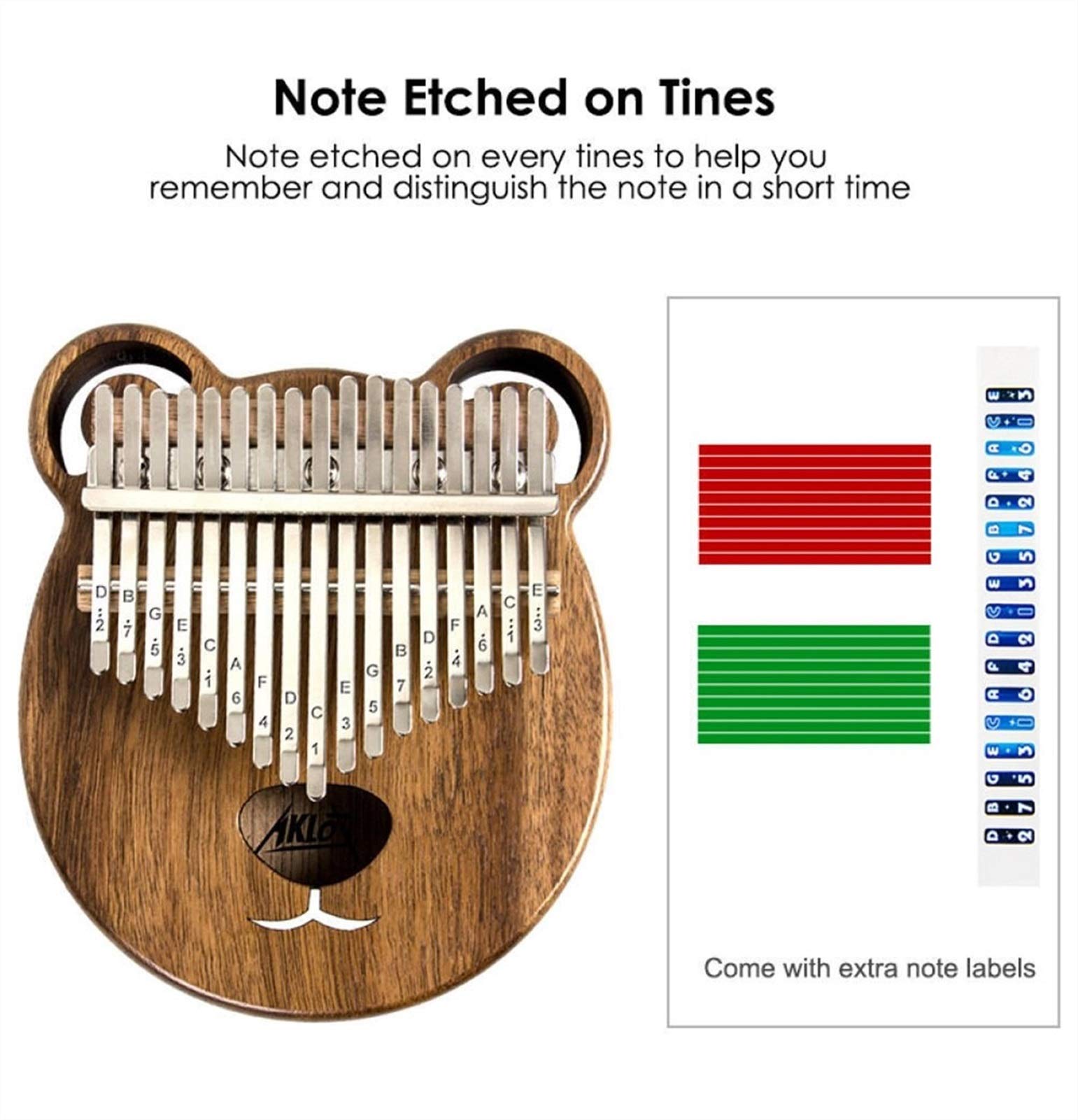SLFDXDP Thumb Piano 17-Key Kalimba Thumb Piano Solid Walnut Kit with Drum Kit Tuning Hammer Brochure Full Set of Accessories Portable (Color : 1)