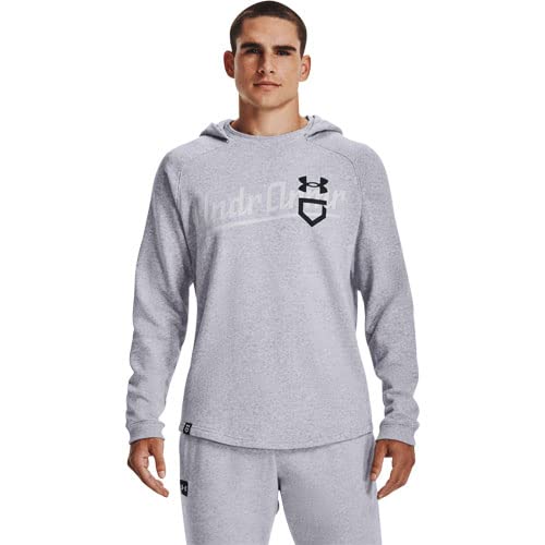 Under Armour Men's Baseball Graphic Hoodie 21, Mod Gray Light Heather (011)/Black, Large