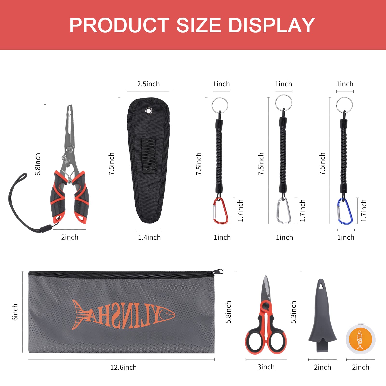 YLINSHA Fishing tools, fishing gear storage bag kit