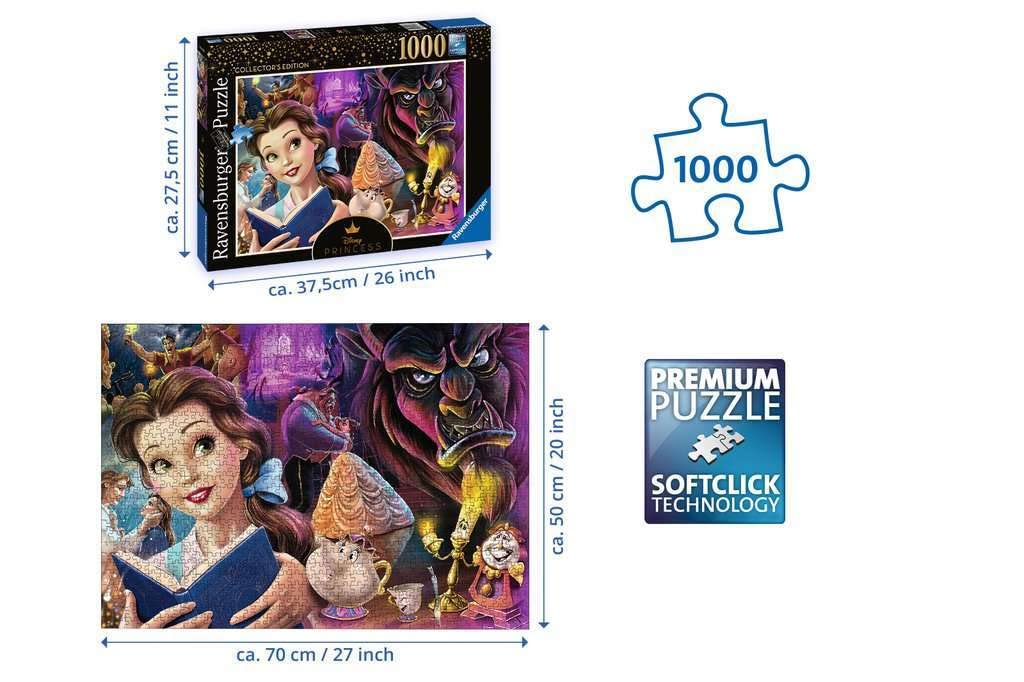 Ravensburger 16486 Belle - Heroines Collection - 1000 PC Puzzles for Adults – Every Piece is Unique, Softclick Technology Means Pieces Fit Together Perfectly