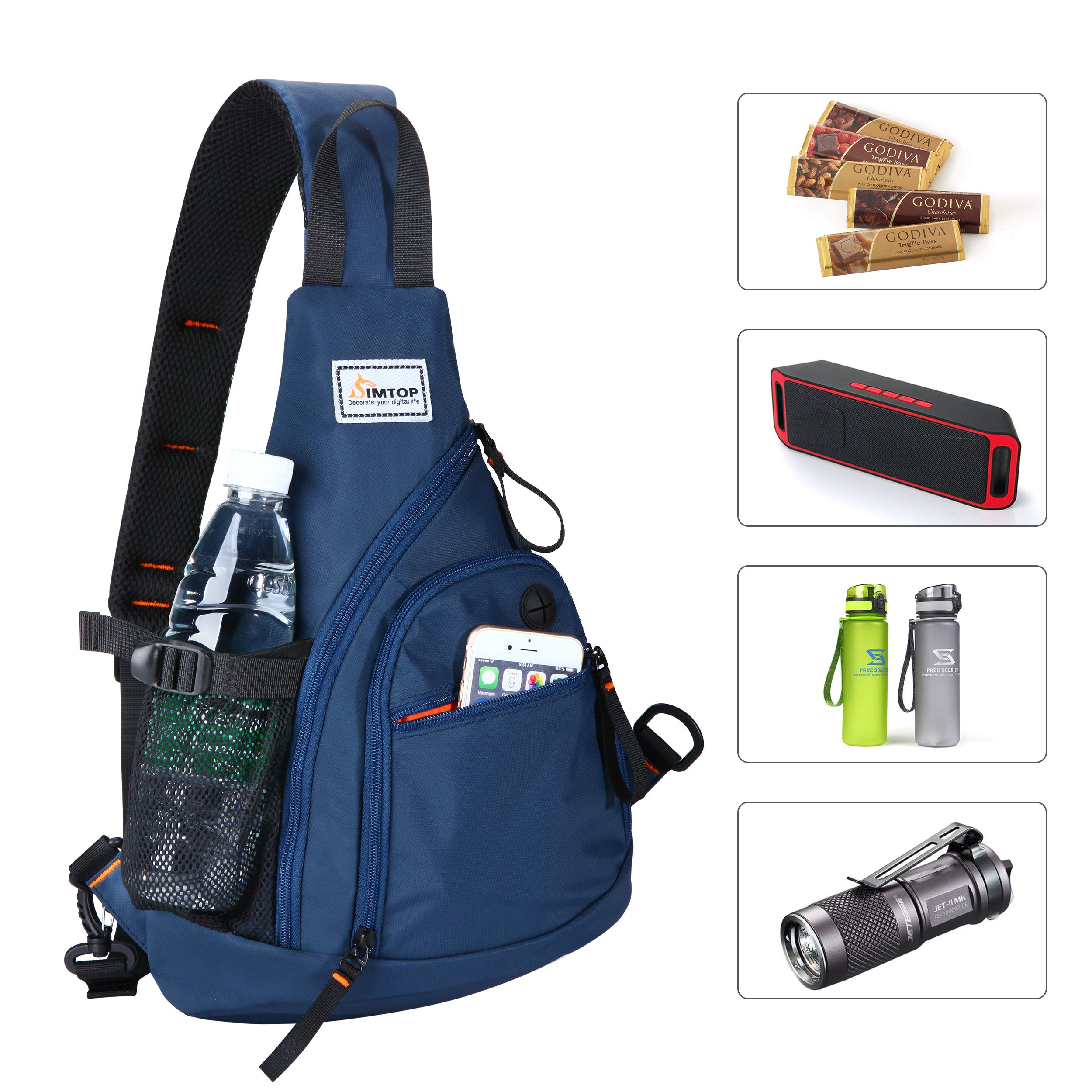 SIMTOP Sling Backpack Sling Bag Crossbody Daypack Casual Backpack Chest Bag Rucksack Crossbody Sling Backpack Sling Bag