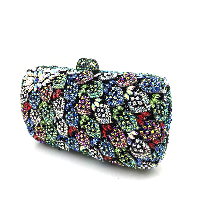 ZHUHW Clutches Women Evening Party Bag Crystal Purses Bridal Wedding Party Bag Crystal Clutches (Color : E)