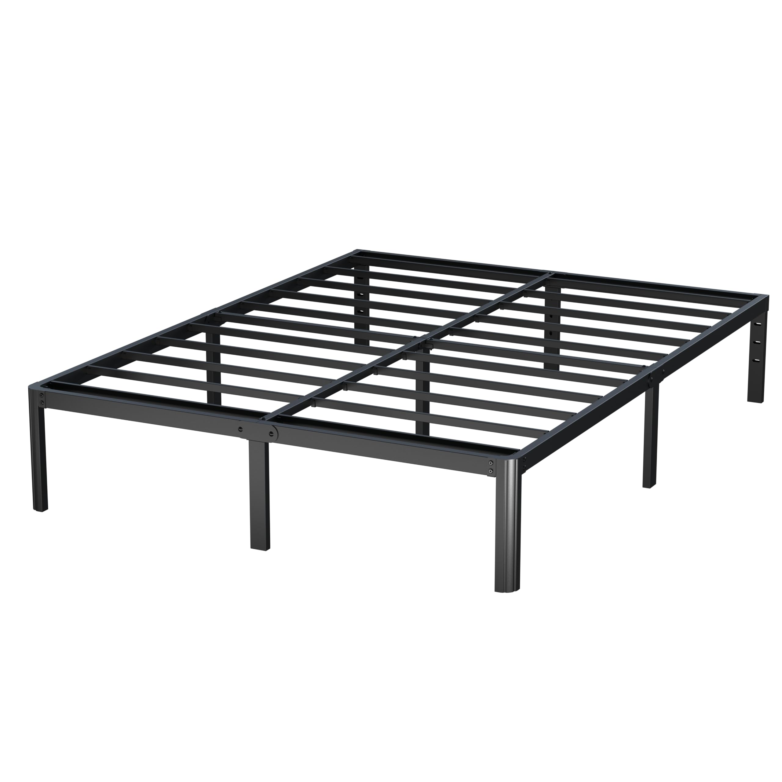 Riwanca 14 Inch King Size Bed Frame with Rounded Corners, No Box Spring Needed, Heavy Duty Black Metal Platform Mattress Foundation, Non-Slip Noise Free Easy Assembly, Under Bed Storage Space