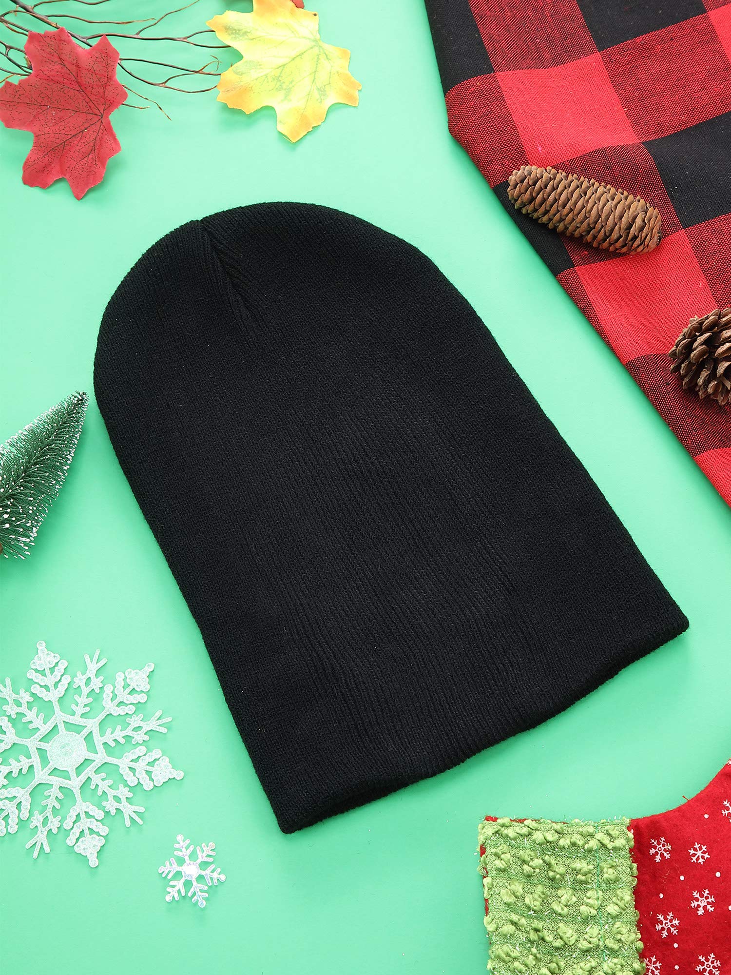 SATINIOR 60 Pieces Winter Beanies Cold Weather Warm Knit Skull Caps Unisex Hats for Men Women (Black)
