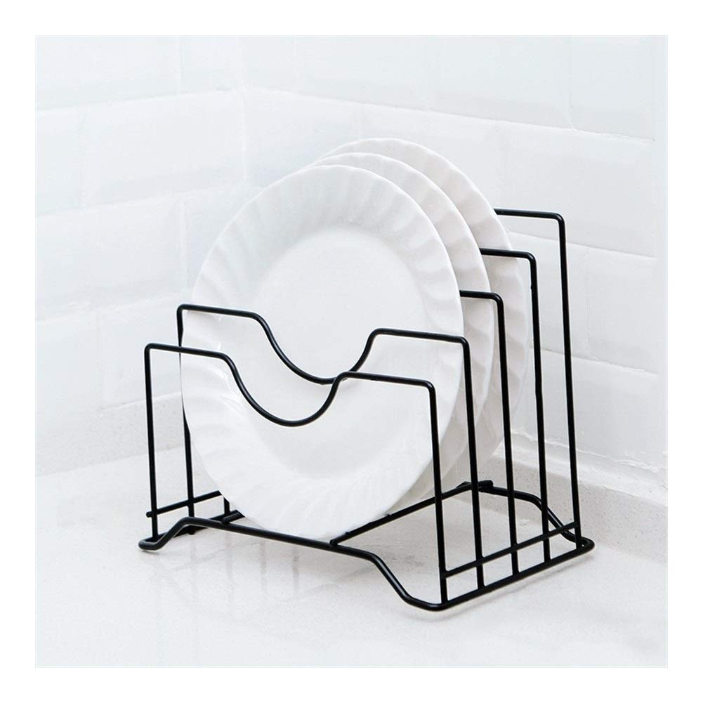 Pot Lid Holder Stainless Steel Pan Pot Cover Lid Rack Stand Spoon Holder Stove Organizer Storage Soup Spoon Rests Kitchen (Color : Black)