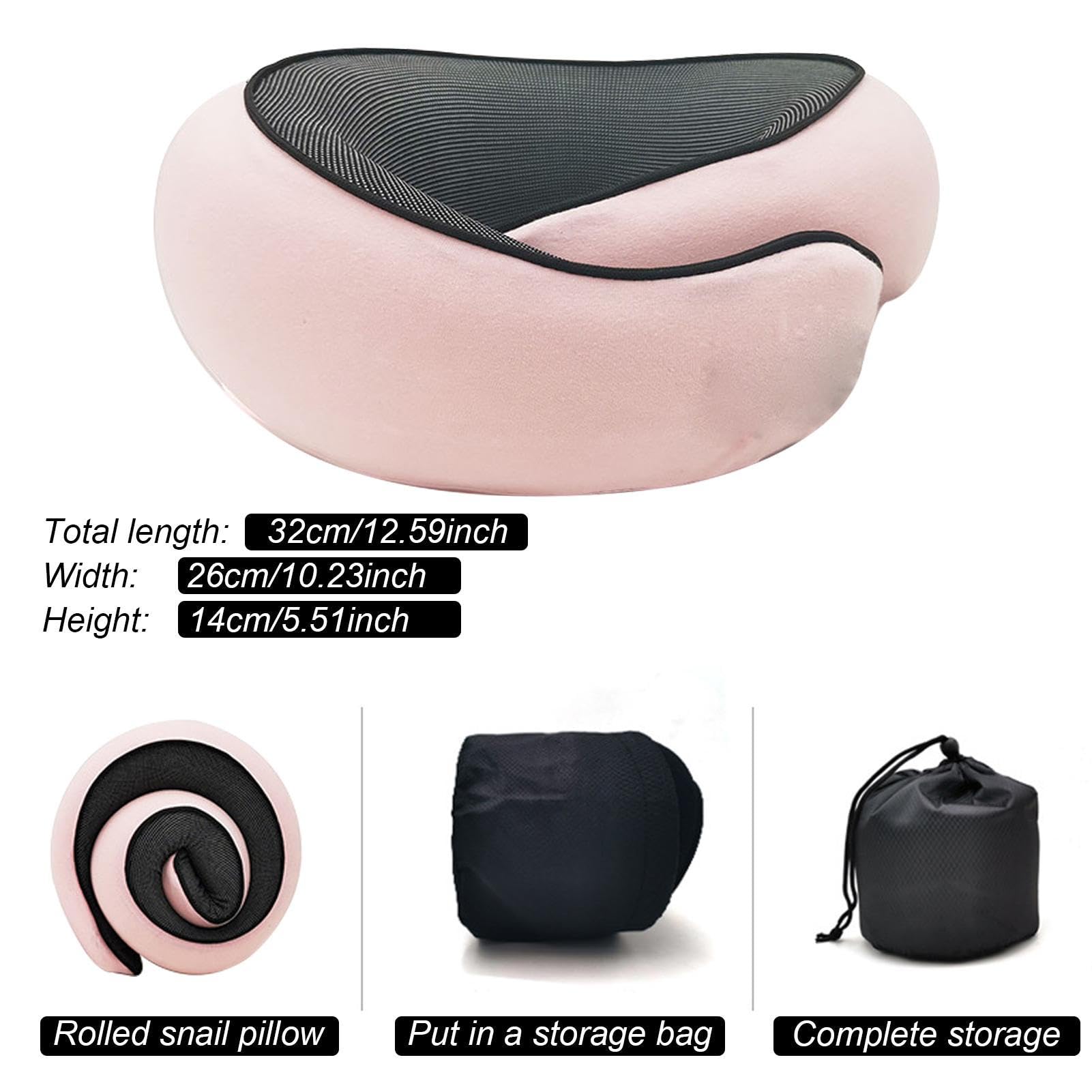 RIYES Travel Neck Pillow, Soft Memory Foam Neck Pillow for Adults, Memory Foam Neck Support Pillow, Comfortable Head Cushion Support Neck Pillow Accessories for Sleep Rest Airplane