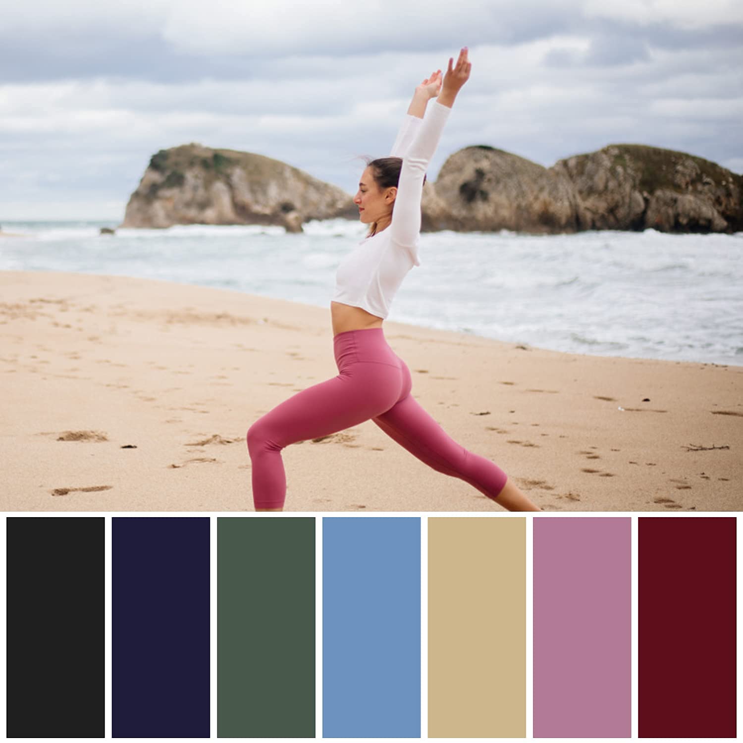 TNNZEET 7 Pack High Waisted Leggings for Women - Buttery Soft Workout Running Yoga Pants