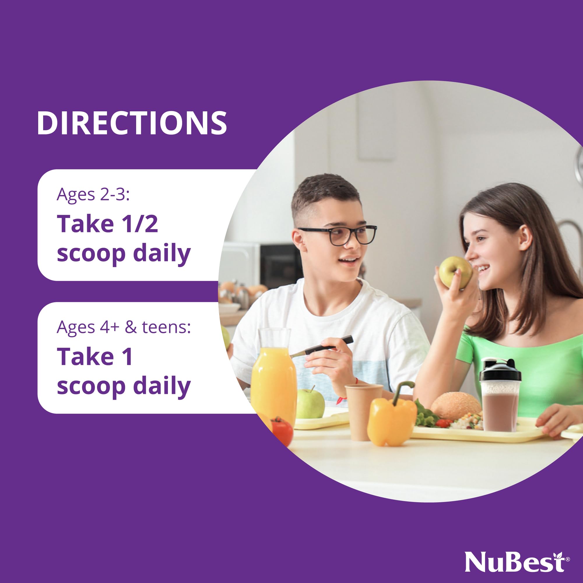 NuBest Tall Protein Powder for Kids & Teens - Whey Protein Powder - Chocolate Protein Powder Shake - Protein Drink with Probiotics, Omega 3-6-9, Vitamin D3 + K2, Calcium, Vitamin - 15 Servings