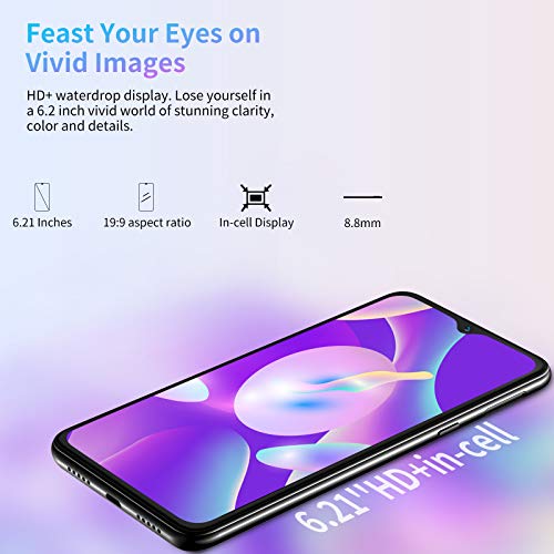 Unlocked Smartphones, Blackview A80, 4G Dual sim Unlocked Cell Phones, Bundle Android 10 OS 2GB+16GB ROM, 6.21" HD+, Fingerprint Face Detection, 4200mAh high Capacity Battery, at&t Phone on Cricket