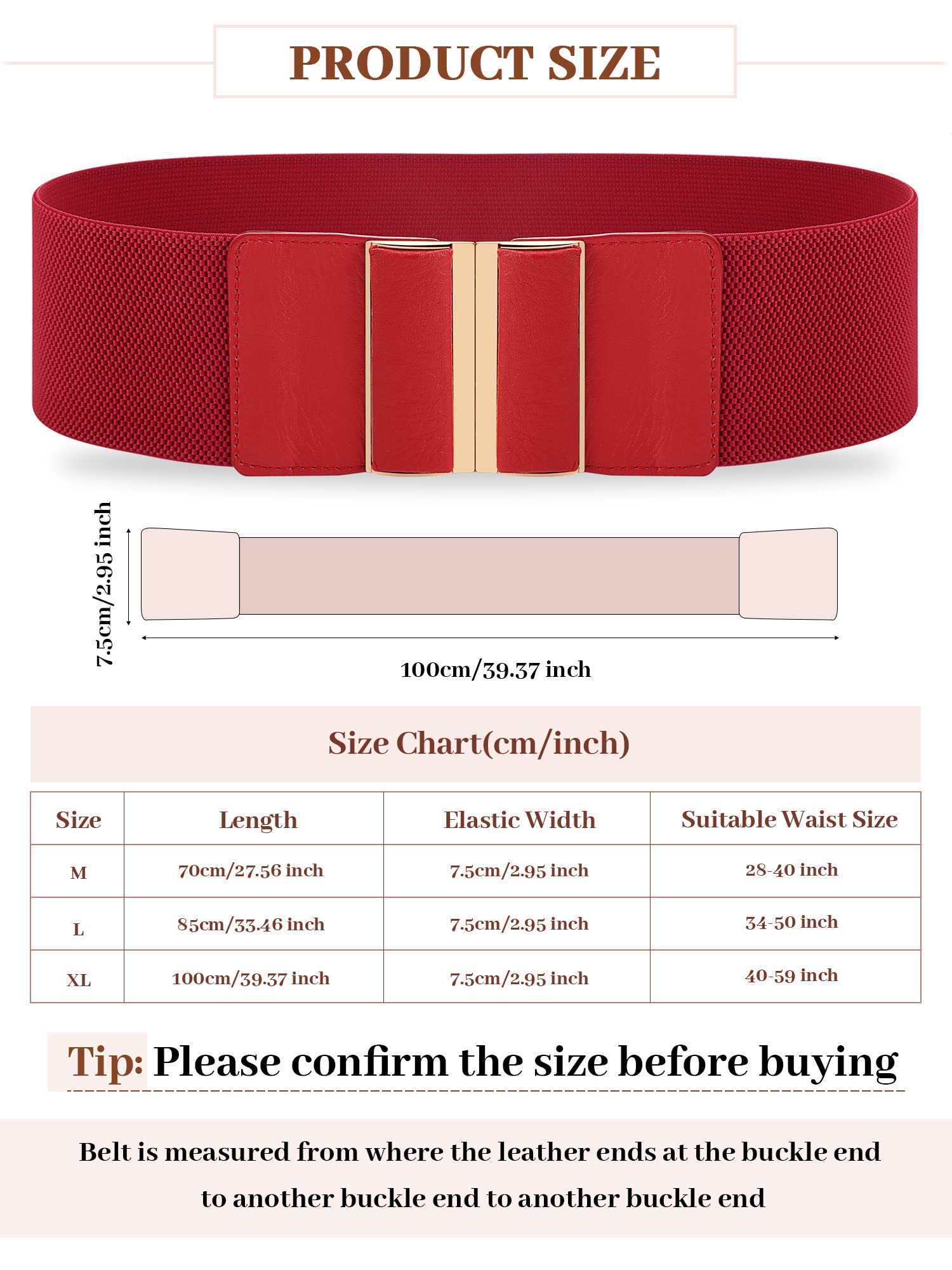 SATINIOR 3 Pieces Women Wide Belt Elastic Cinch Waistband Stretch Dress Belt for Ladies