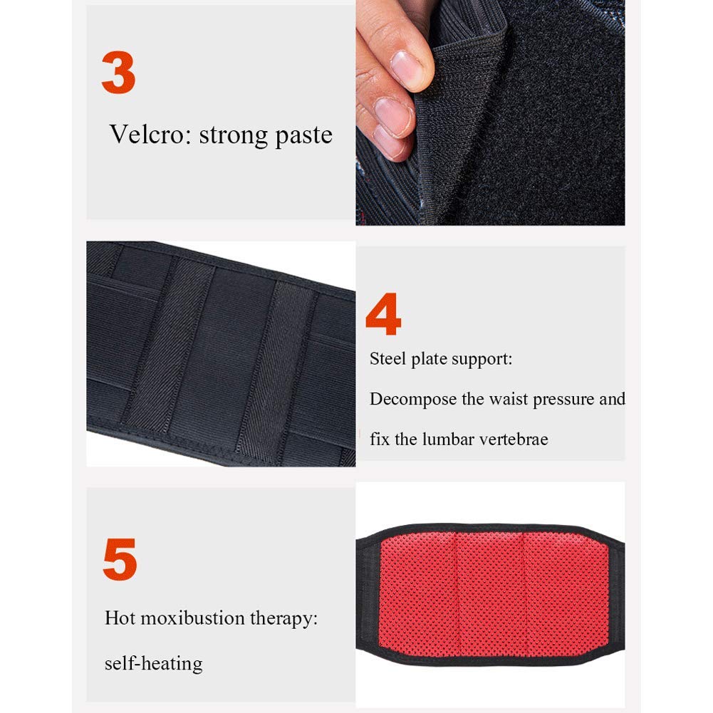 TANGIST Lumbar Brace-Lower Back Support Belt,Adjustable Self-Heating Magnetic Therapy Belt for Pain Relief and Injury for Men Women (Size : XL)