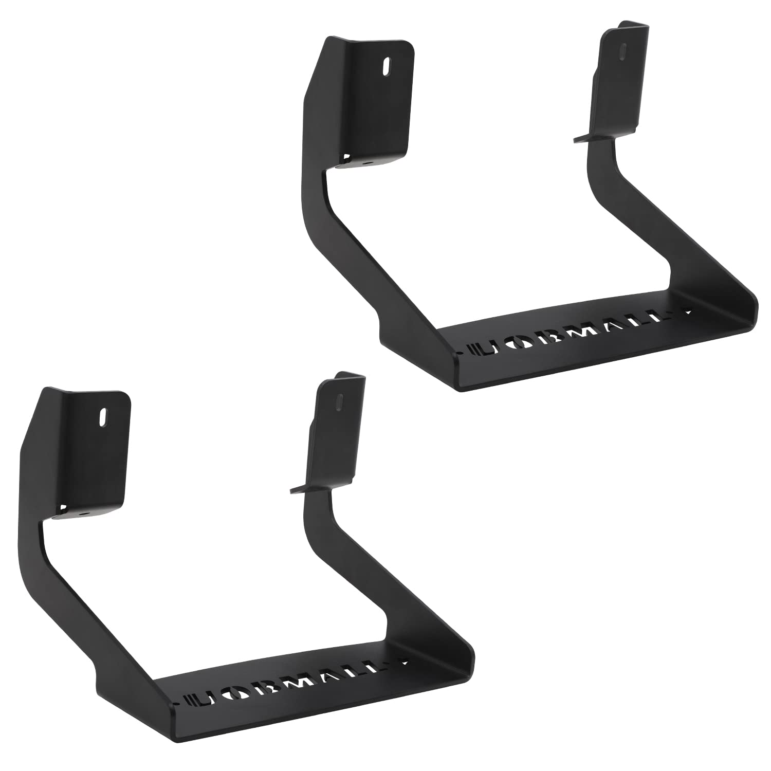 UOBMALL Universal Pickup Side Steps Heavy Duty Steel Side Hoop Step Set 2 Pieces for Various Trucks from Chevy, Ford, Toyota, GMC, Dodge RAM and Jeep (Black)